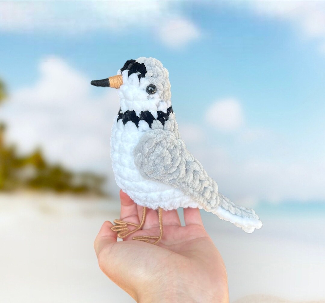 Super Soft Large Crochet Piping Plover | Realistic Crochet Amigurumi ...