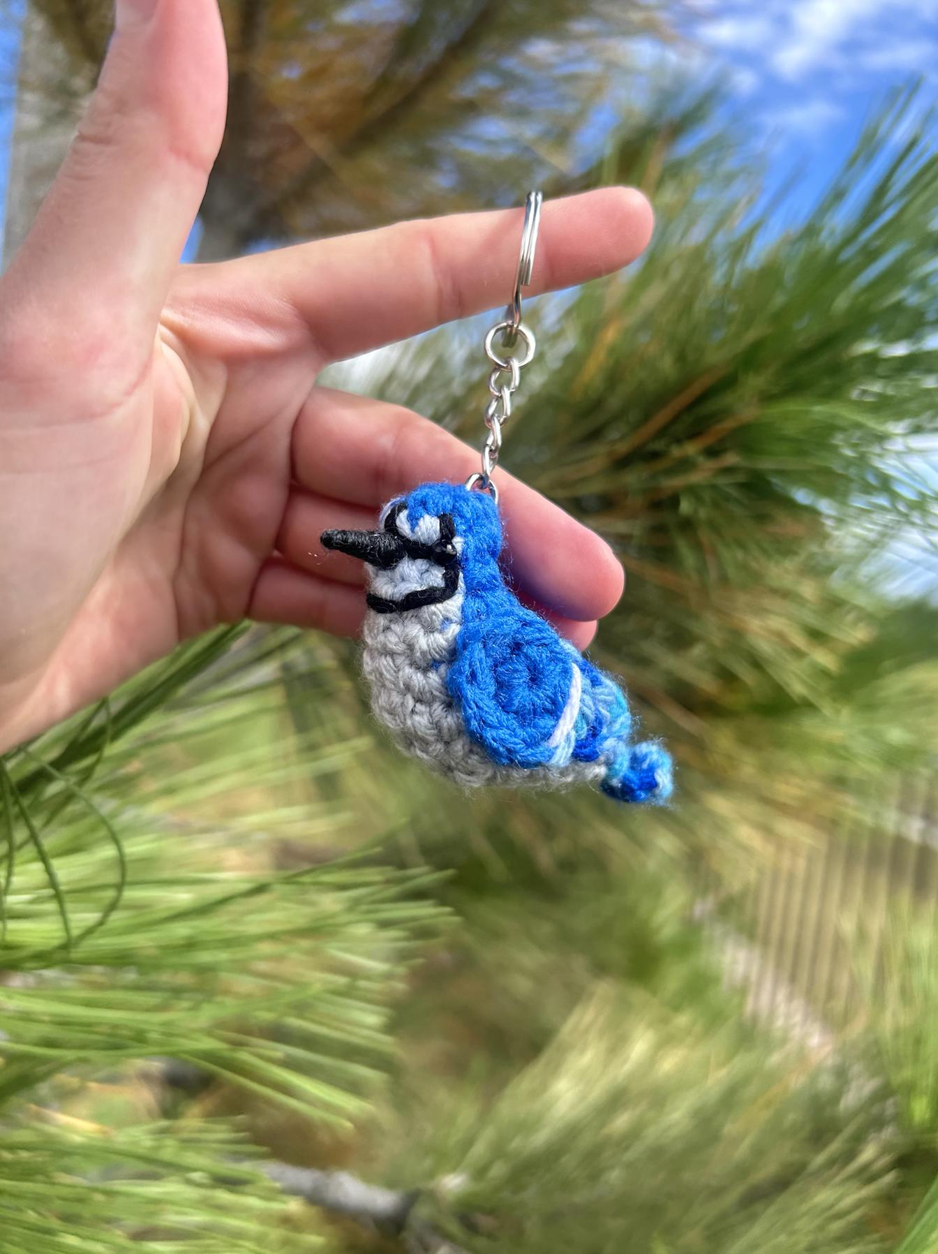 Tiny Birdies Crochet Blue Jay Written Crochet Pattern Garden Birds