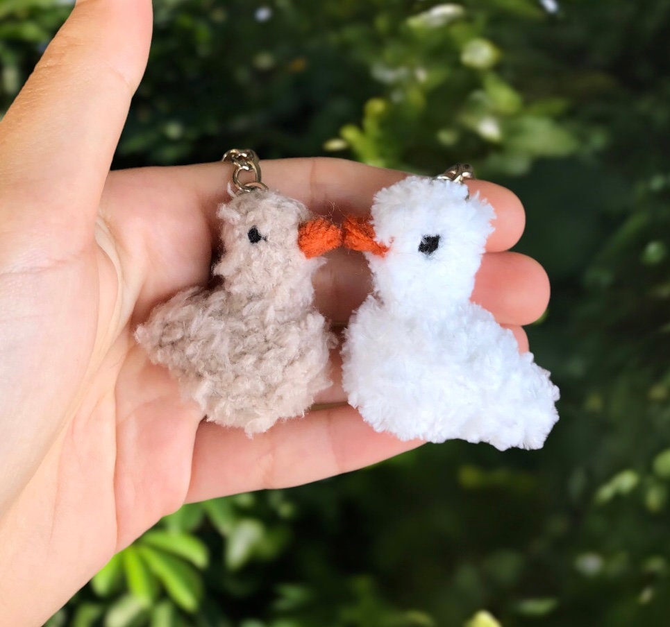Crochet Baby Fuzzy Geese Keychains | Crochet Baby Goose Keychain | Baby ...