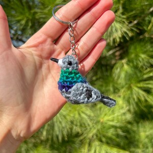 Tiny Birdies Crochet Pigeon Keychain | Crochet Bird Keychain | Bird ...