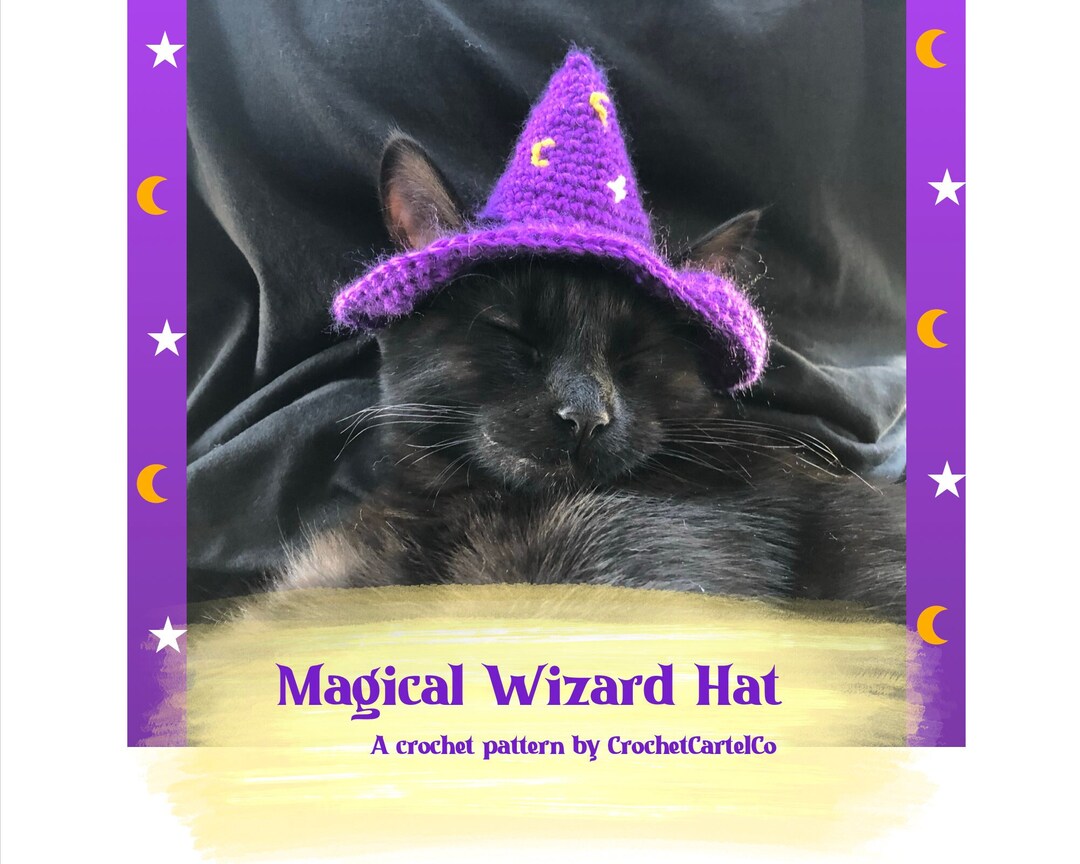Magical Wizard Hat Written Crochet Pattern | Halloween Crochet Hat for ...