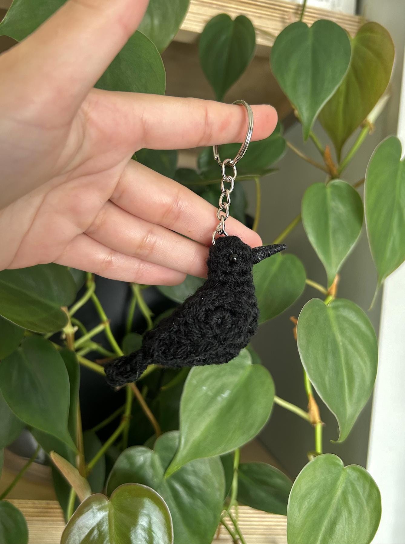 Tiny Birdies Crochet Crow Keychain | Blackbird / Raven | Realistic ...