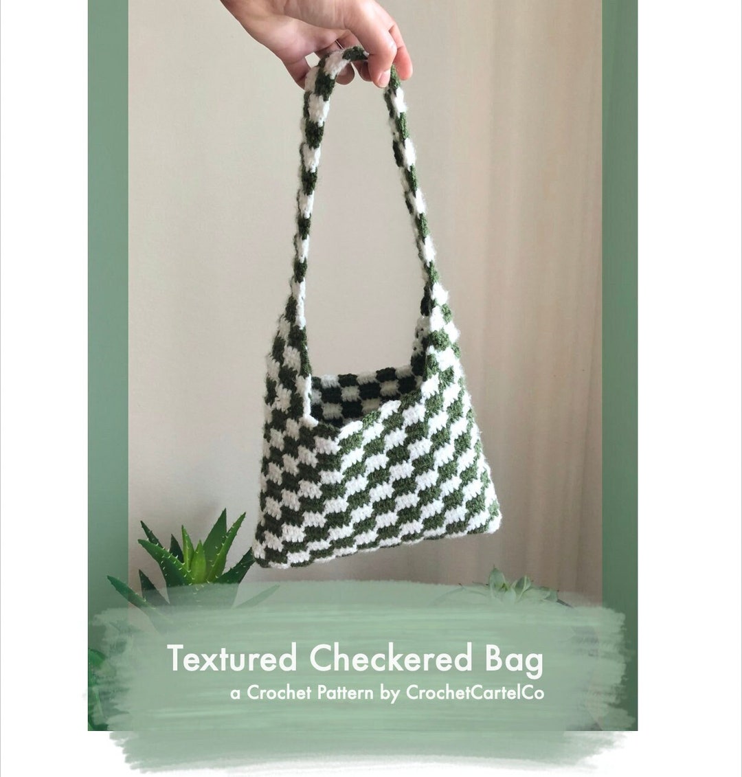 Textured Checkered Bag CROCHET PATTERN | Crochet Shoulder Bag and Purse ...