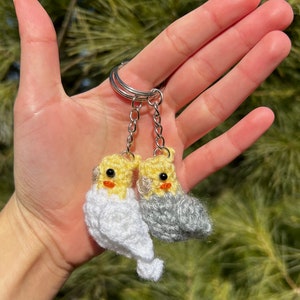 Tiny Birdies Crochet Cockatiel Keychain | Crochet Amigurumi Bird ...