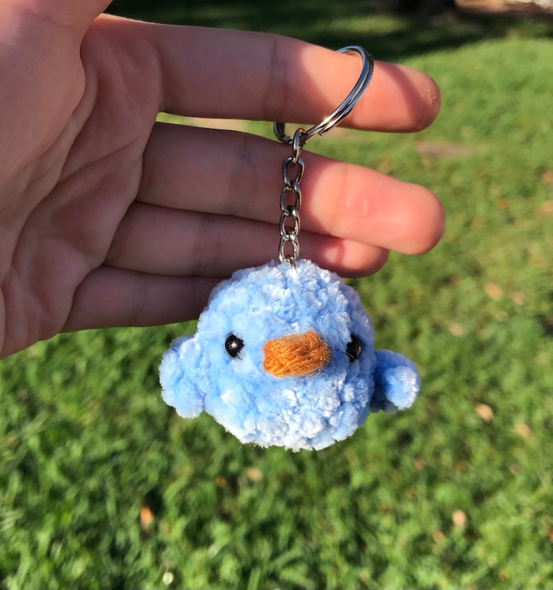 Super Soft Crochet Baby Blue Bird Keychain Bluebird Plush - Etsy