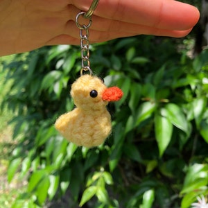 Crochet Baby Duckling Keychain | Yellow Rubber Duck | Tiny Duck Crochet ...