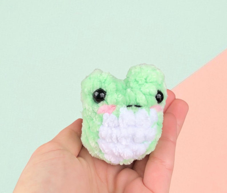 Super Soft Crochet Frog Keychain Chenille Green Frog Plush - Etsy