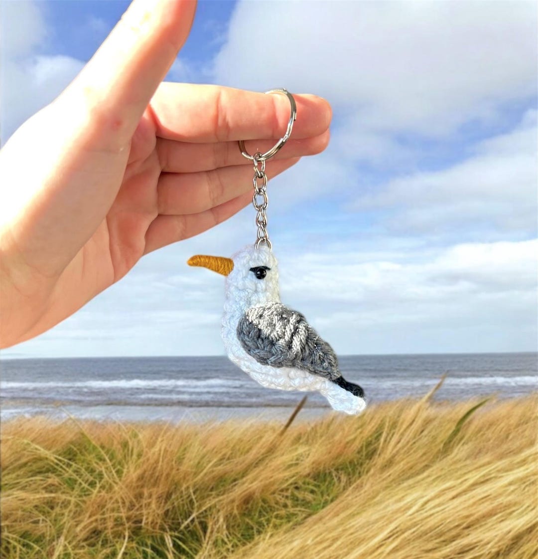 Tiny Birdies Crochet Albatross Keychain | Crochet Bird Keychain ...