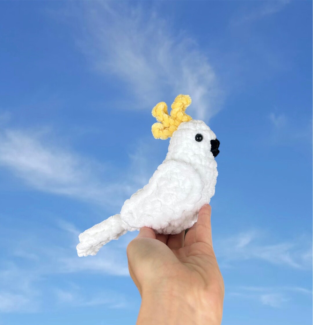 Super Soft Large Crochet Cockatoo | Crochet Bird Amigurumi | Soft ...