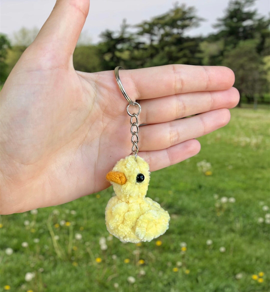 Super Soft Crochet Baby Ducky Keychain | Cute Duck Keychain | Yellow Rubber Duck | Crochet ...