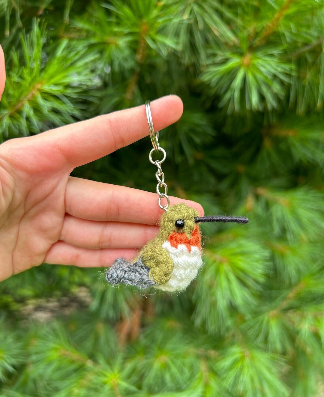 Tiny Birdies Crochet Hummingbird Keychain | Crochet Bird Keychain ...