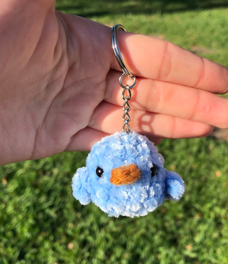 Super Soft Crochet Baby Blue Bird Keychain Bluebird Plush - Etsy