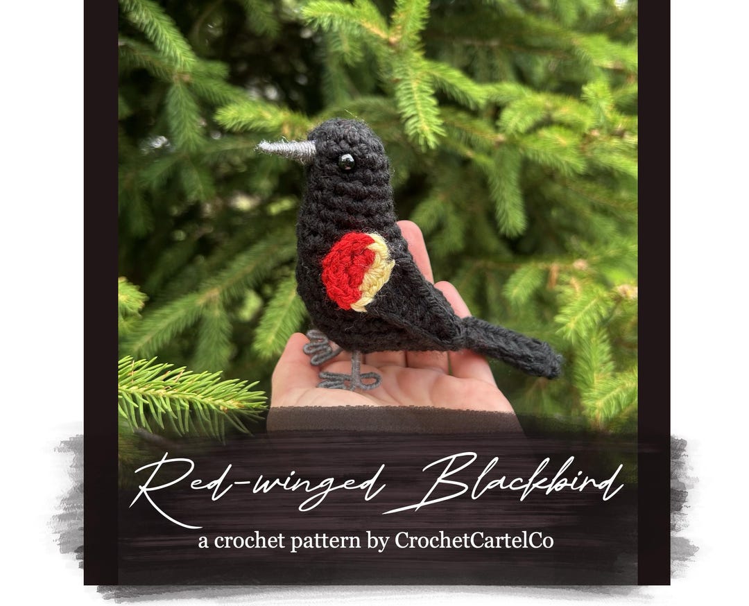 Red-winged Blackbird Written Crochet Pattern | Crochet Bird Amigurumi ...