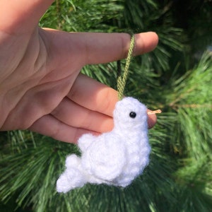 Crochet Little White Peace Dove Christmas Ornament | Dove Ornament ...