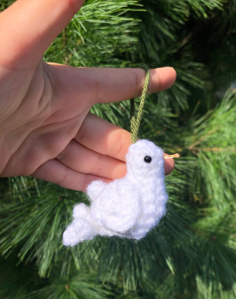 Crochet Little White Peace Dove Christmas Ornament | Dove Ornament ...