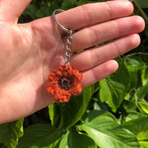 Flower Power Crochet Keychain | Handmade Accessory | Crochet Sunflower ...