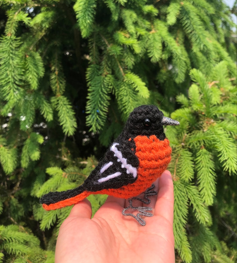 Baltimore Oriole Written Crochet Pattern | Realistic Garden Bird ...