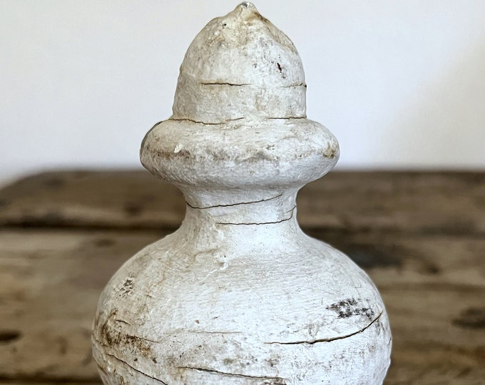 Antique Architectural Salvage Finial - Chippy White Paint - Acorn Top ...