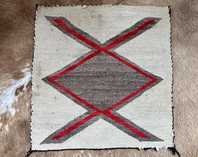 Antique Navajo Rug - Vintage Native American Textile - Wool Weaving ...