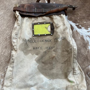 Vintage Military Intelligence Pouch Large RARE Canvas Bag With Weighted ...