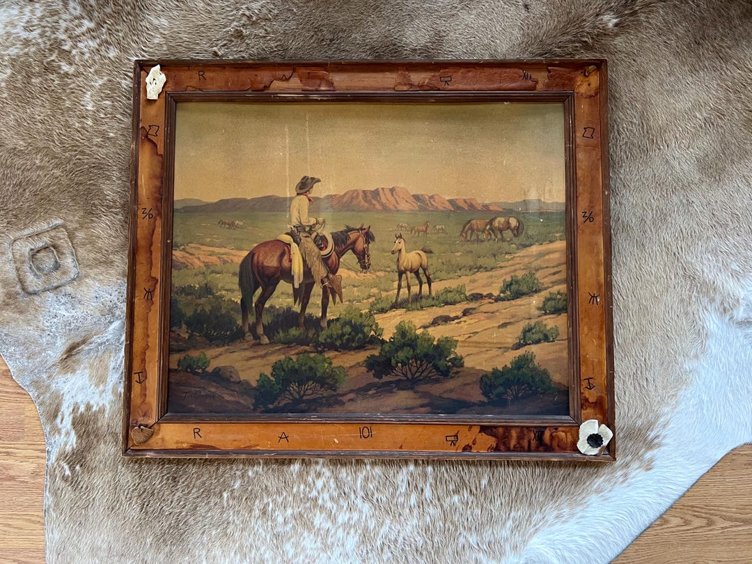 1930s Till Goodan range Baby Western Art Print 35 by 29 Original ...