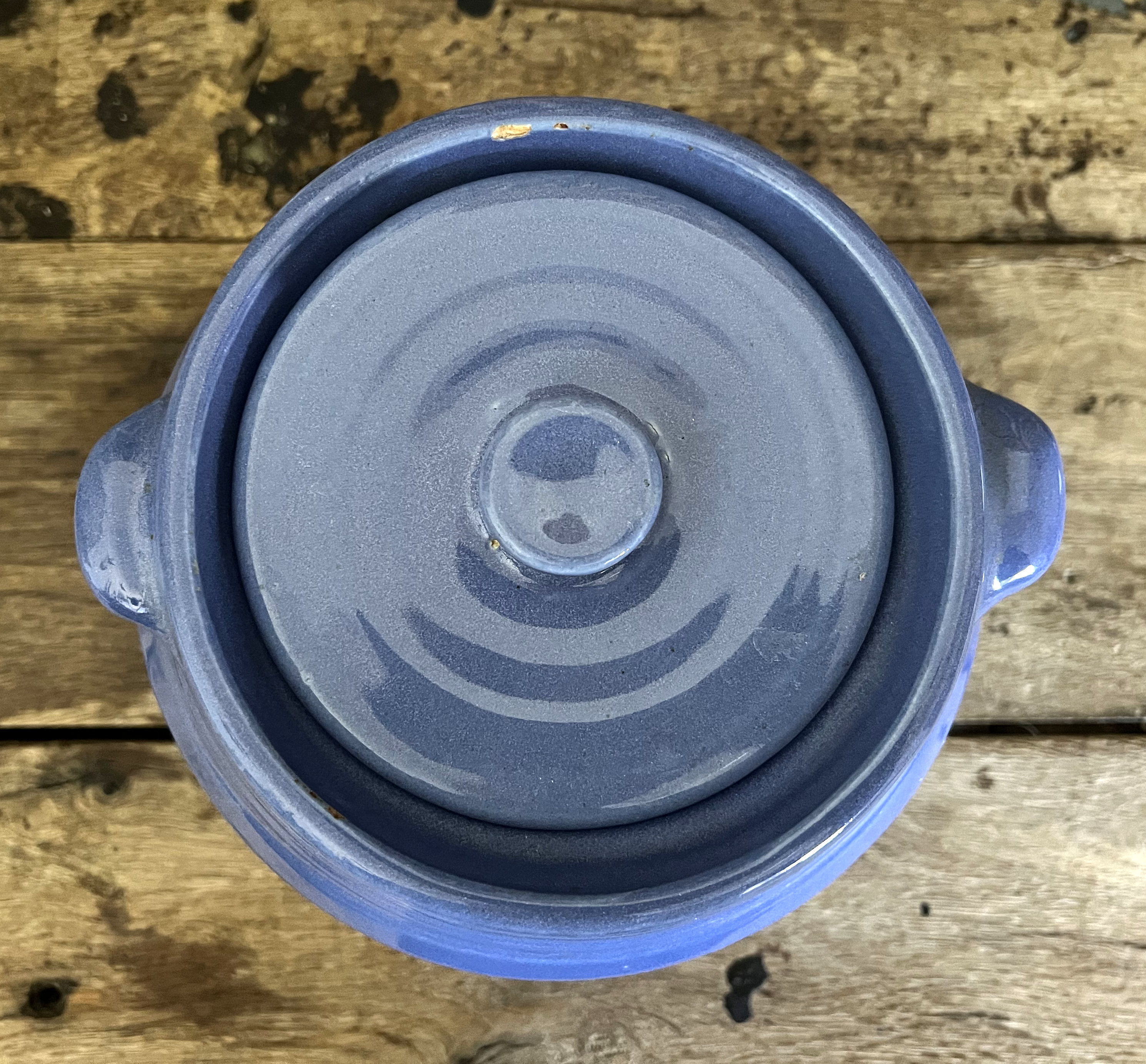 Blue Ring Ware Jar With Lid Yellow Ware YORK PA Early - Etsy