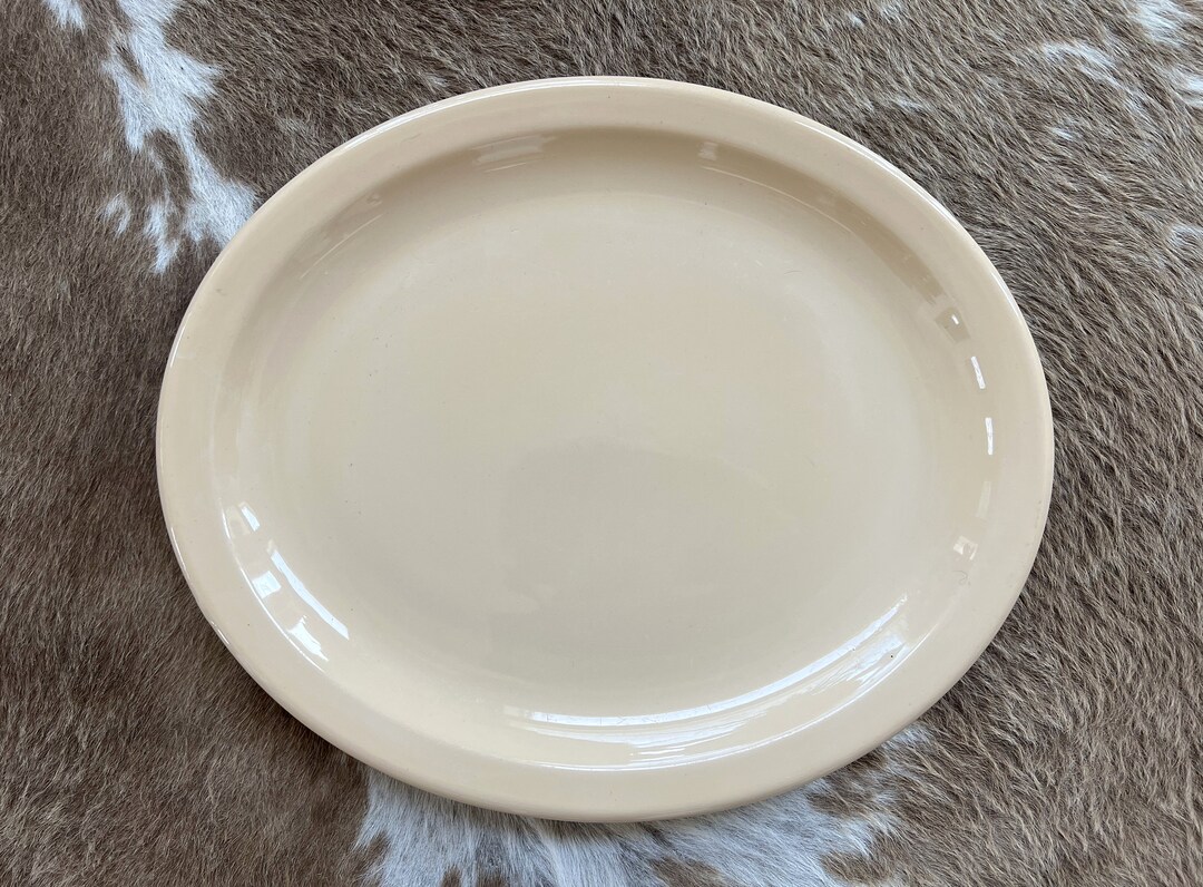 Vintage HOMER LAUGHLIN Restaurant Ware Platter in Tan Large 13 Serving ...