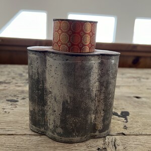 Vintage Chinese Tea Caddy - Antique Tin - Red and Gold Decorative ...