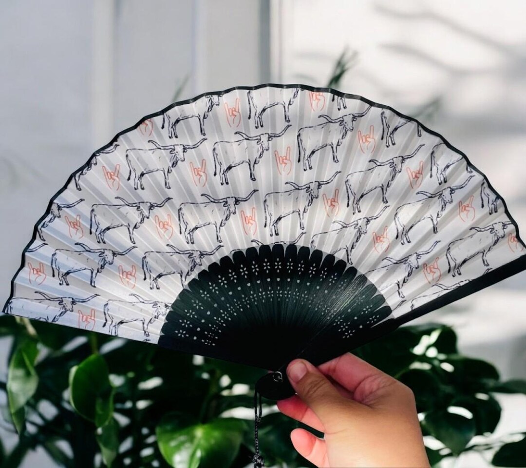 Texas Longhorn Handheld Fan Perfect for Warm Weather - Etsy