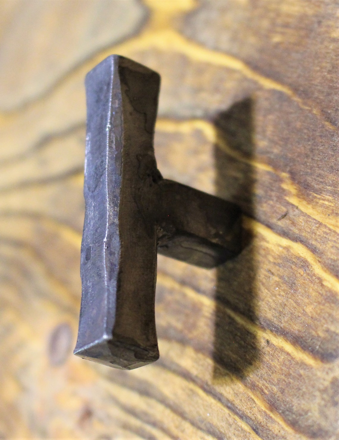 Forged Square Tee Knob Hand Forged Rustic Cabinet and Drawer | Etsy