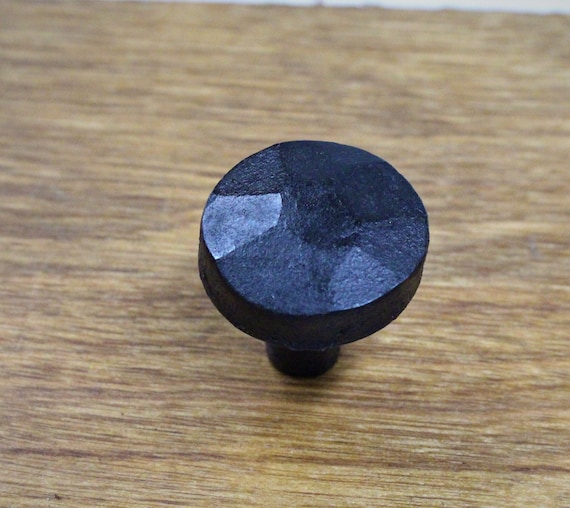 Round Hammered Knob Hand Forged Rustic Cabinet and Drawer - Etsy