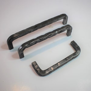 Hand Forged Hammered Square Handle Brushed Individual - Etsy