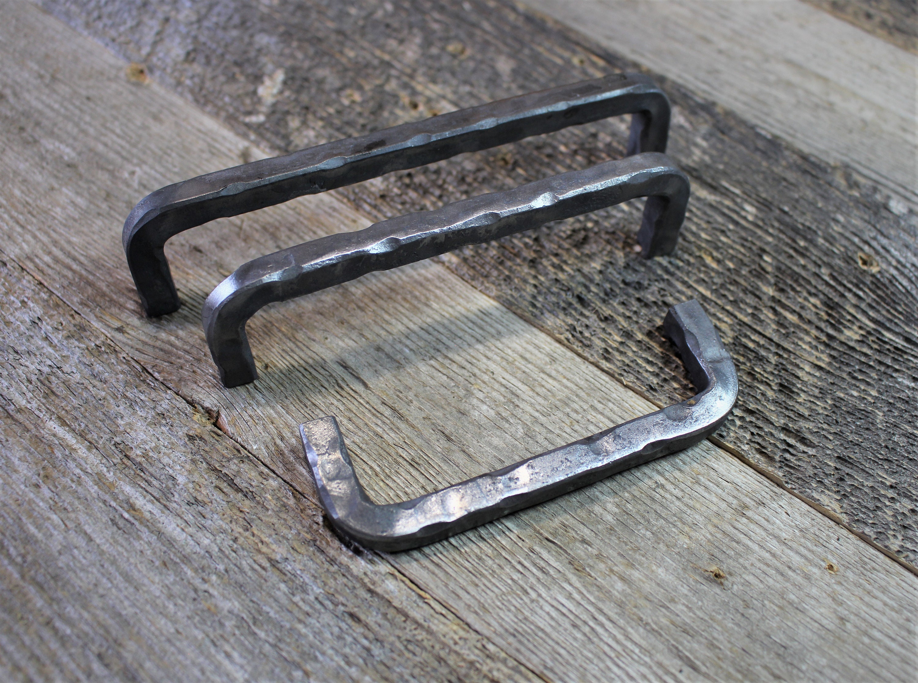 Hand Forged Hammered Square Handle Brushed Individual - Etsy Canada