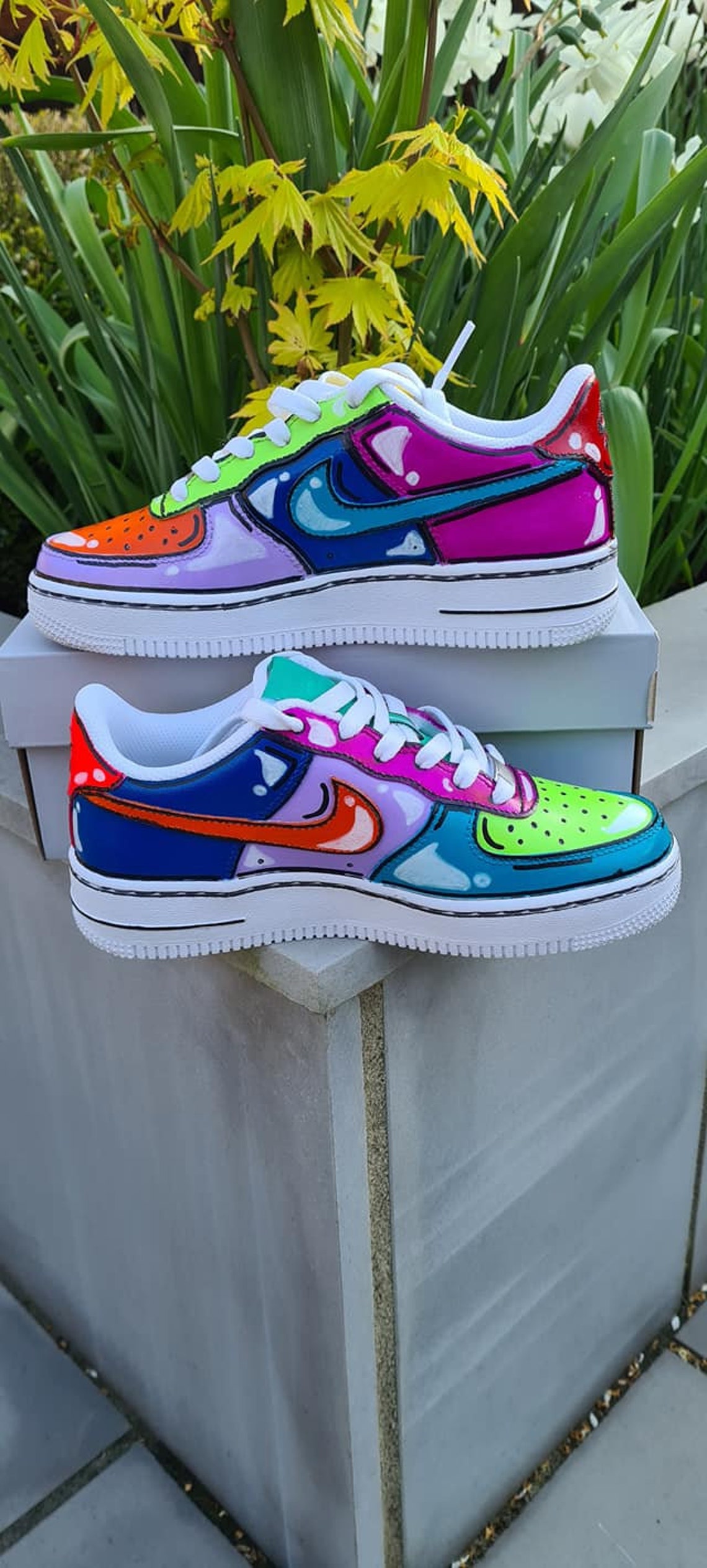 Multi-coloured Cartoon Custom Sneakers - Etsy UK