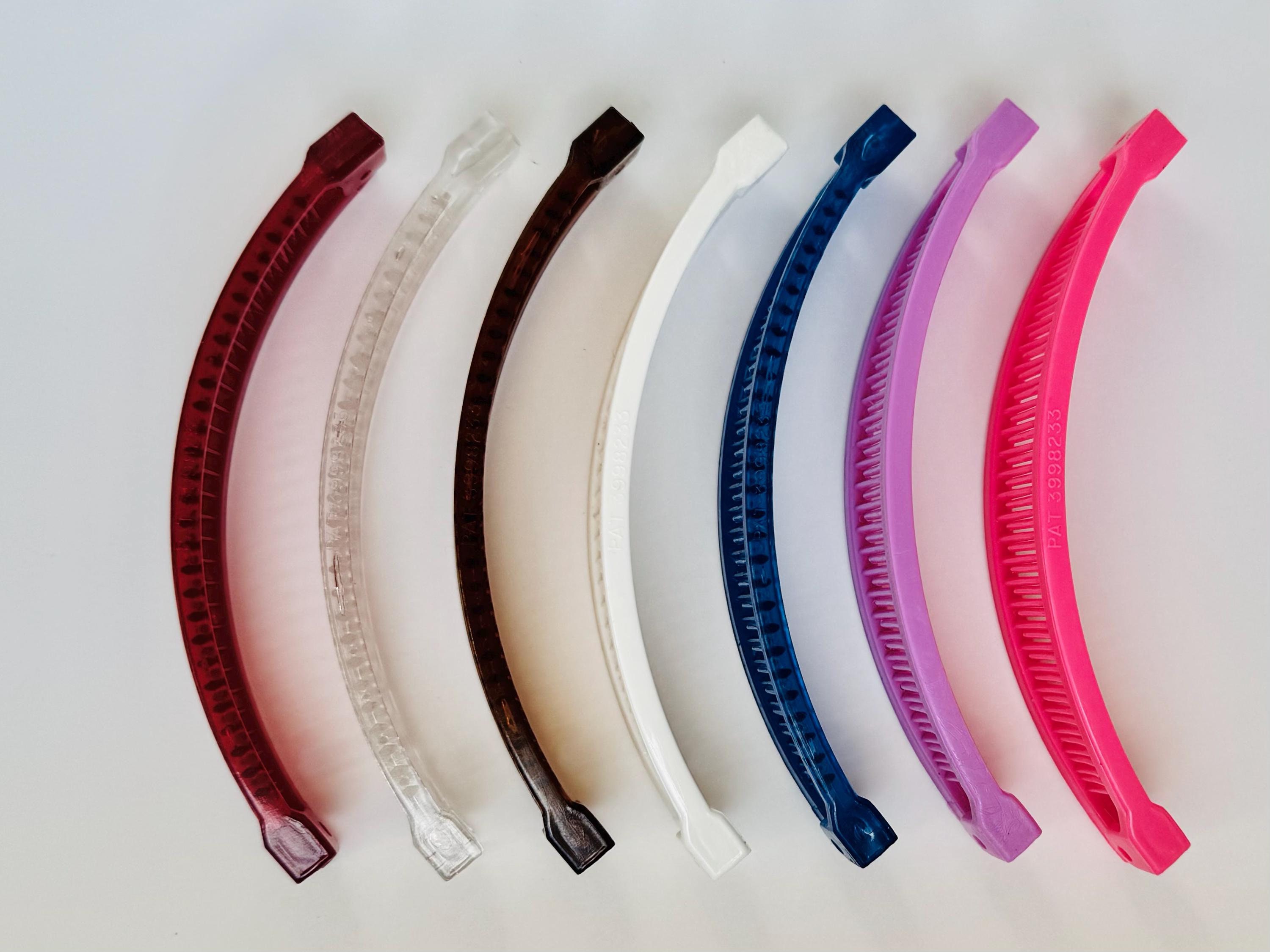 Retro 80s Banana Clips: Small 5-inch, Assorted Colors, 7-pack Curved ...