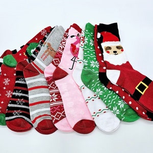 Festive Christmas Socks: Women's Holiday 2-pair Set, Winter Socks ...