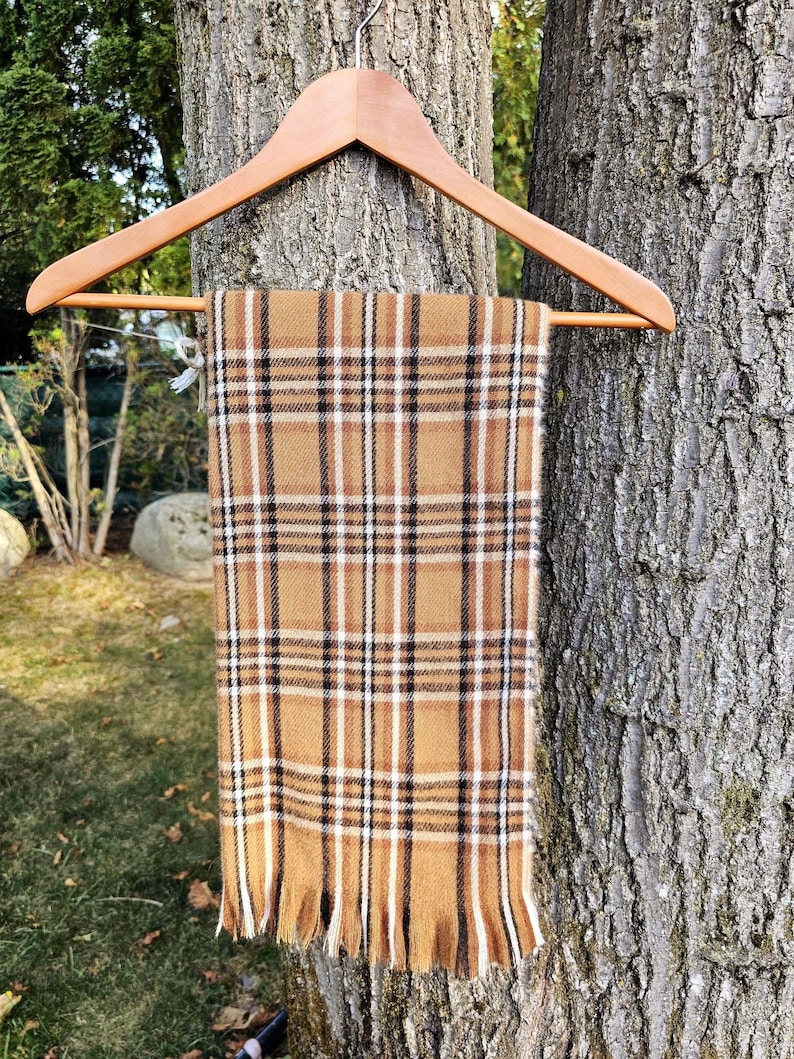 Men's Warm Scarf With Short Fringe: Soft Fashion Scarves, Classic Plaid ...