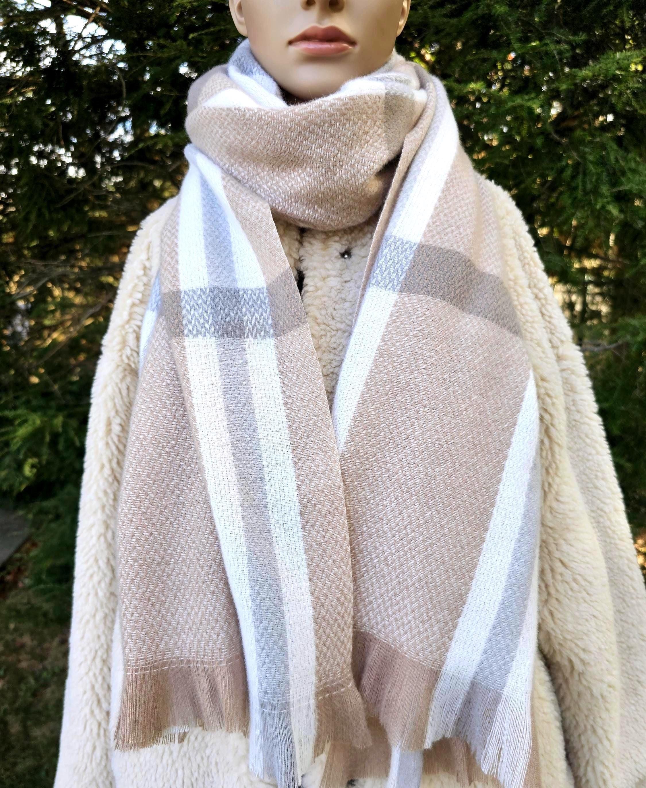 Women's Cozy Fall/winter Scarf Shawl With Short Fringe: Soft ...