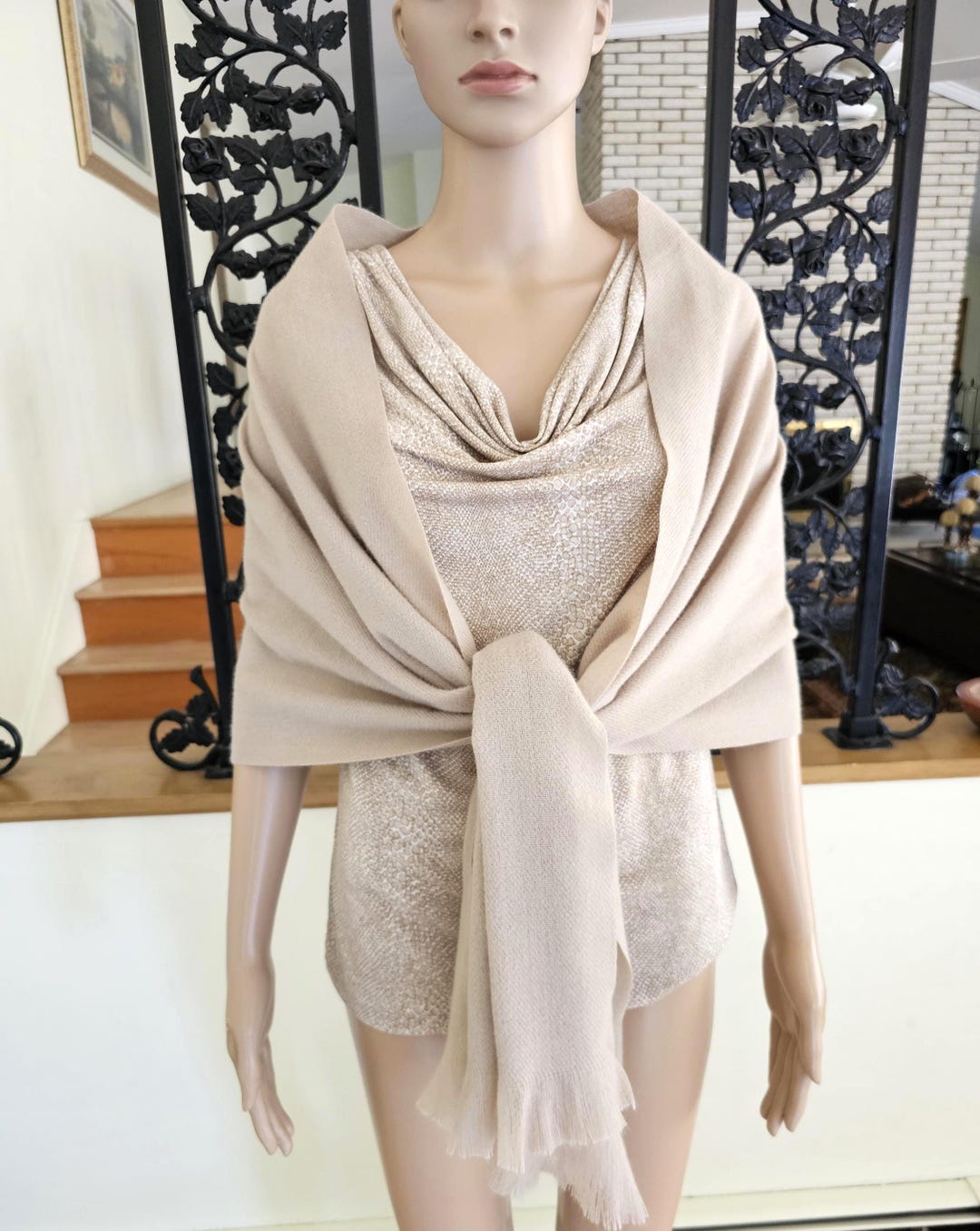 Women's Cozy Fall/winter Scarf Shawl With Short Fringe: Soft ...