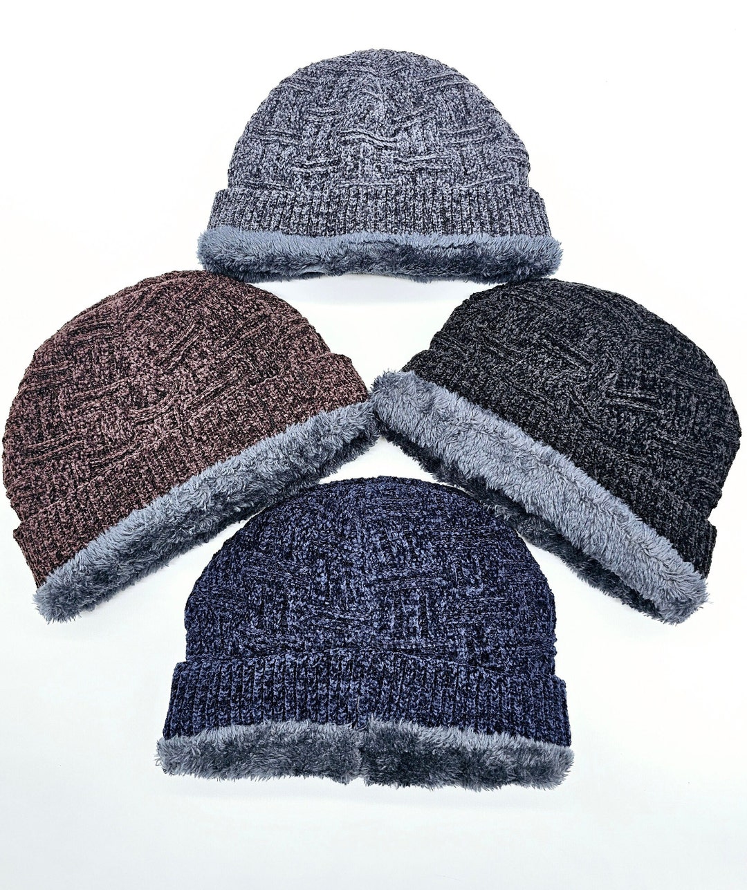 Men's Textured Beanie: Ultra Soft Faux Fur Insulated Winter Hat - Etsy