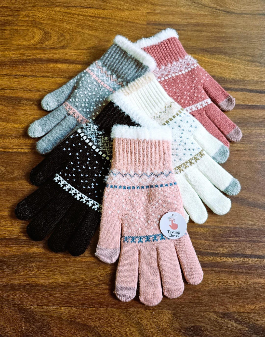 Faux Fur Trimmed Comfy Texting Gloves, Warm Touch Screen Winter Gloves ...