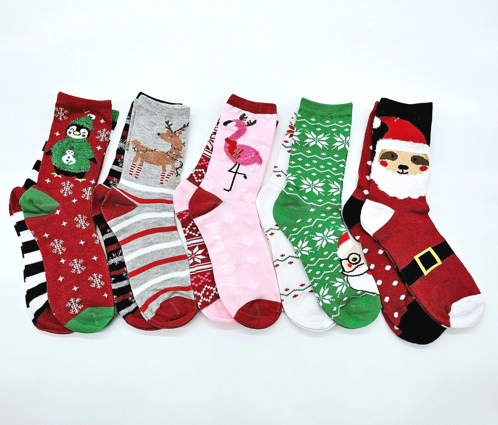 Festive Christmas Socks: Women's Holiday 2-pair Set, Winter Socks ...