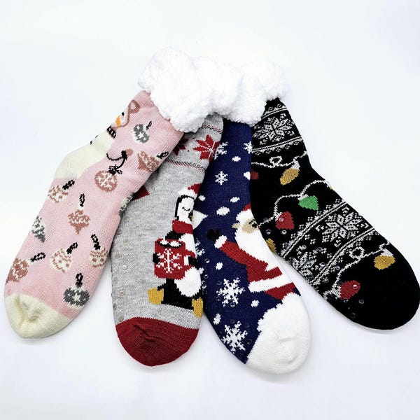 Santa Slippers - Etsy