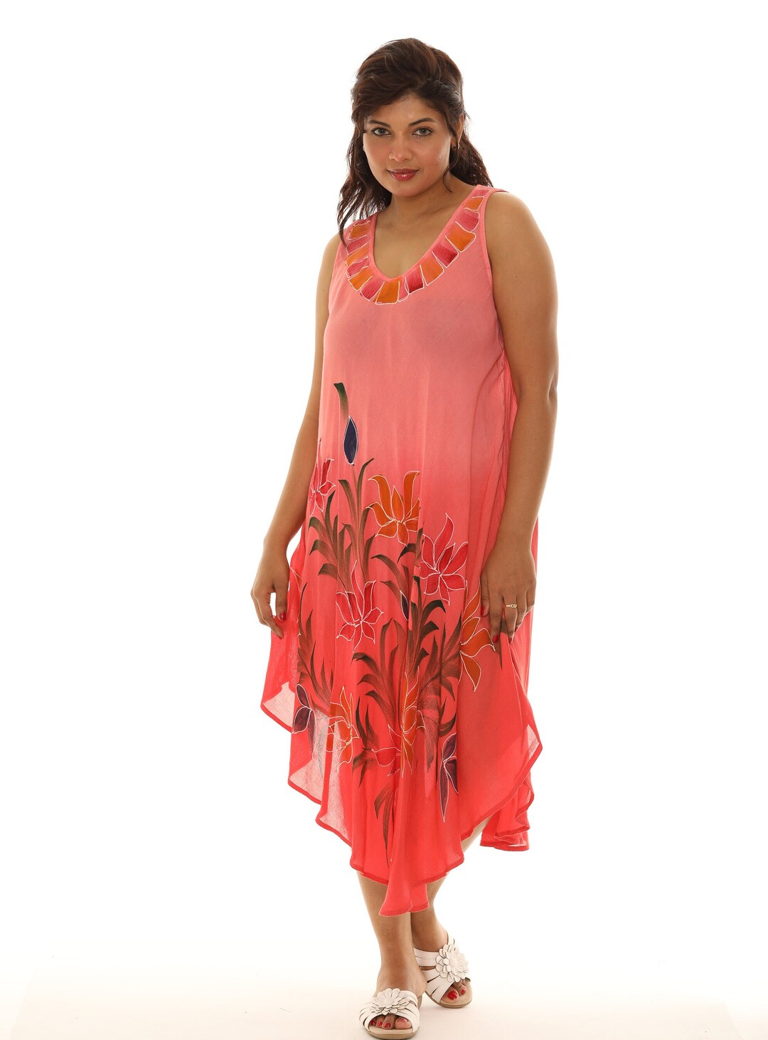 Boho Floral Sundress: Tropical Midi Summer Dress, Beach Resort Wear - Etsy