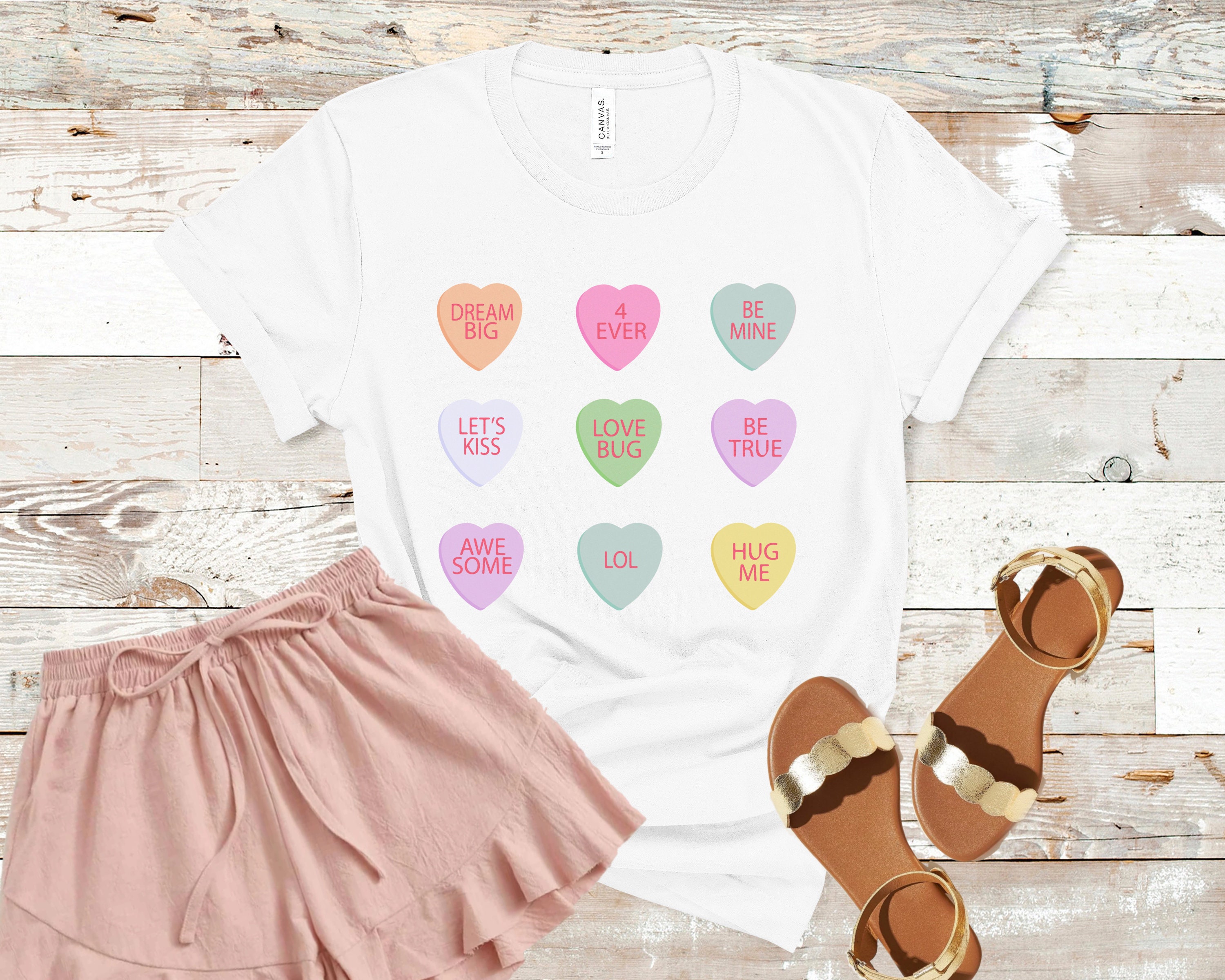 Candy Hearts Shirt Valentines Day Shirt Heart Shirt Etsy