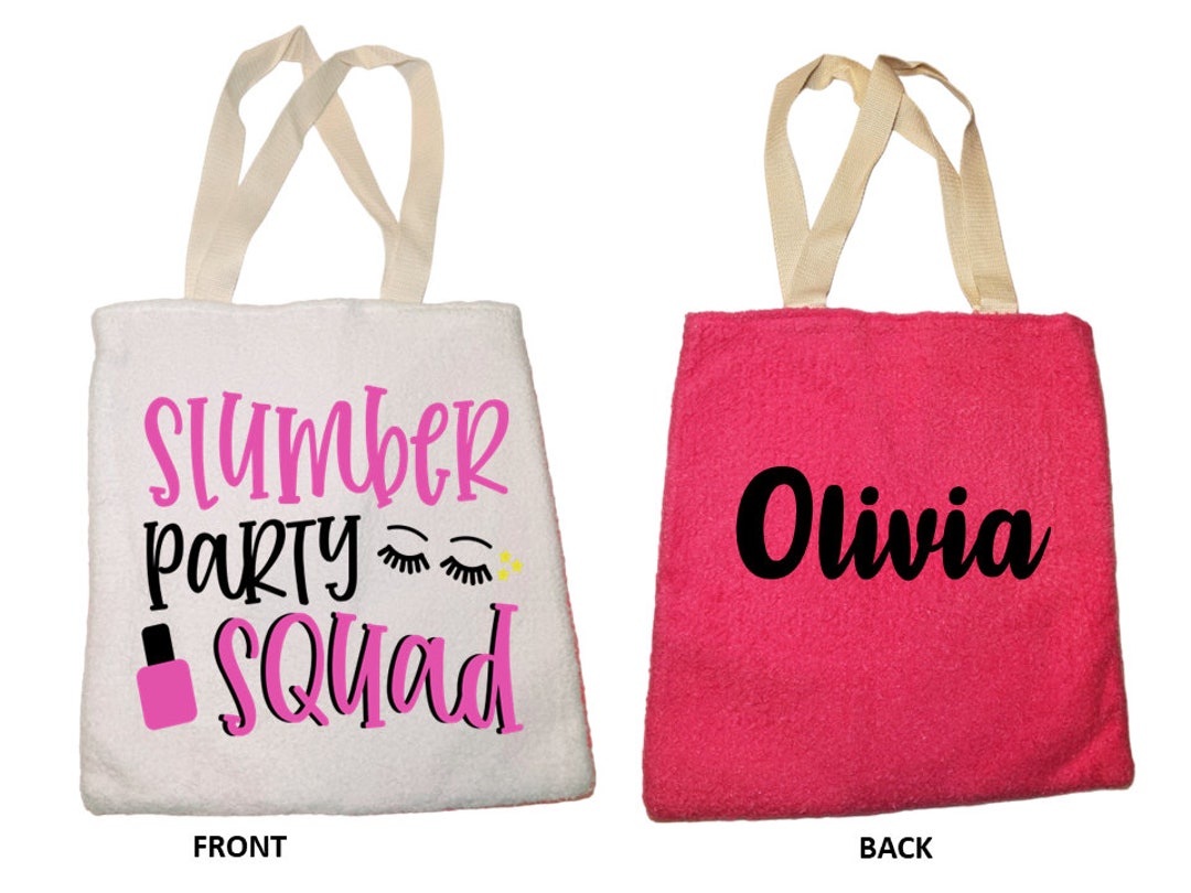 Slumber Party, Spa Party, Sleepover, Personalized Tote Bags, Cosmetic ...