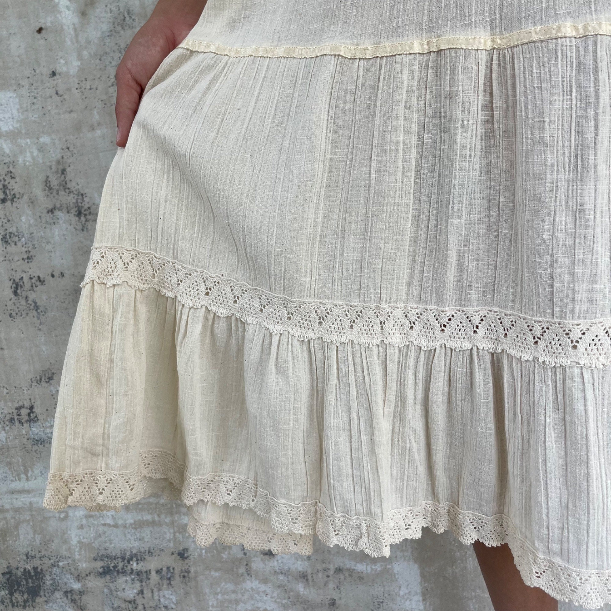 Vintage 70s Barefoot Eagle Embroidered Cotton Gauze Dress - Etsy