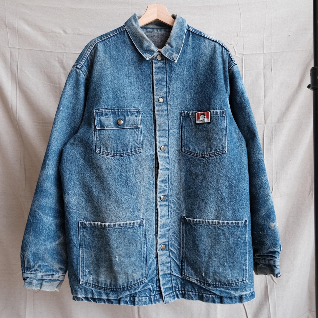 Vintage 90s Ben Davis Denim Jacket XL U.S.A Made Classic Blue Blanket ...