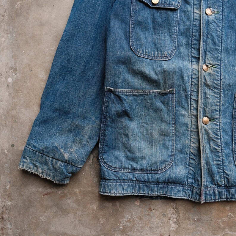 Vintage 1950s 1960s Pointer Denim Chore Jacket Size Large Wool Blanket Lined Sanforized - Etsy