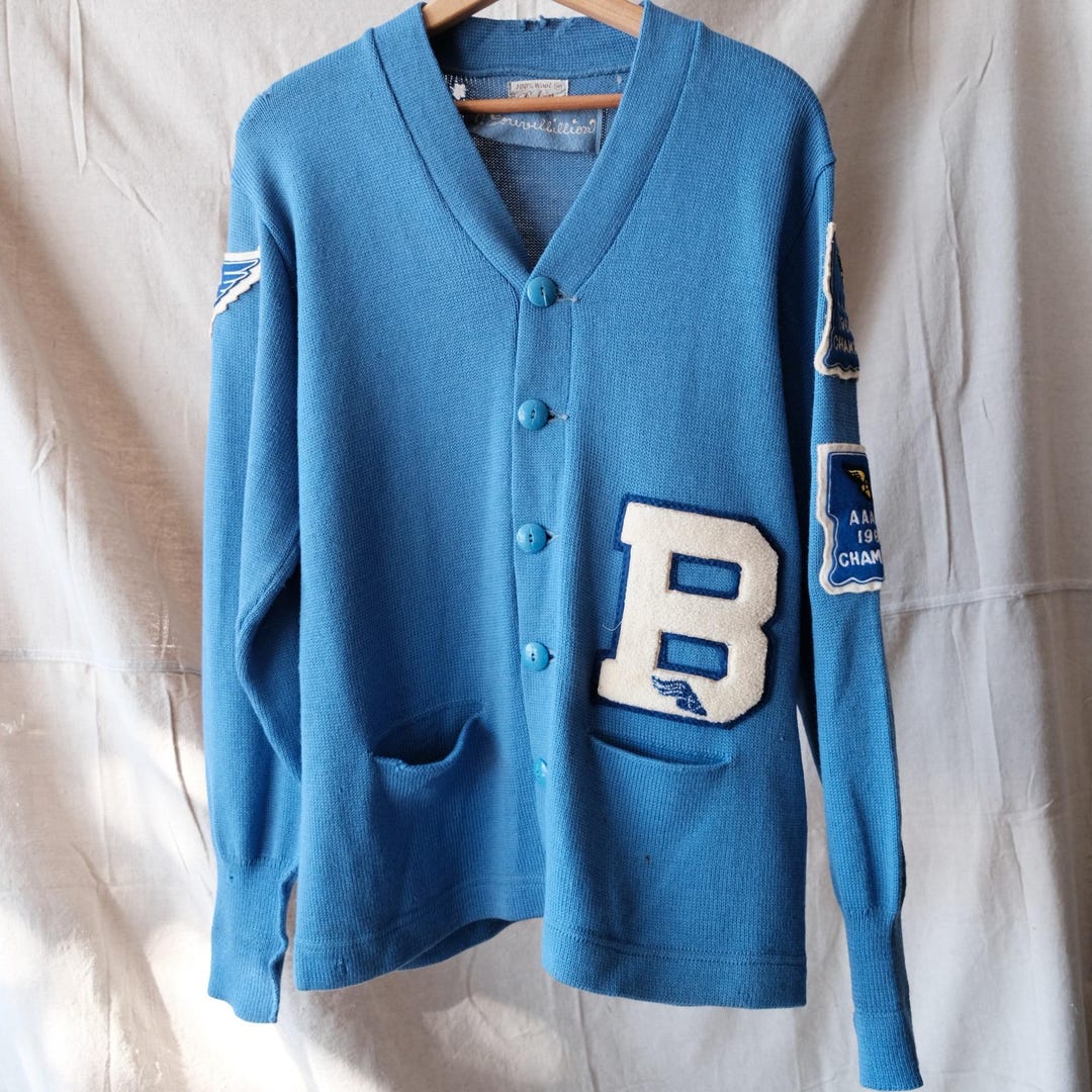 Vintage 1960s Dehen Varsity Letterman Cardigan Sweater Mens M Louisiana ...